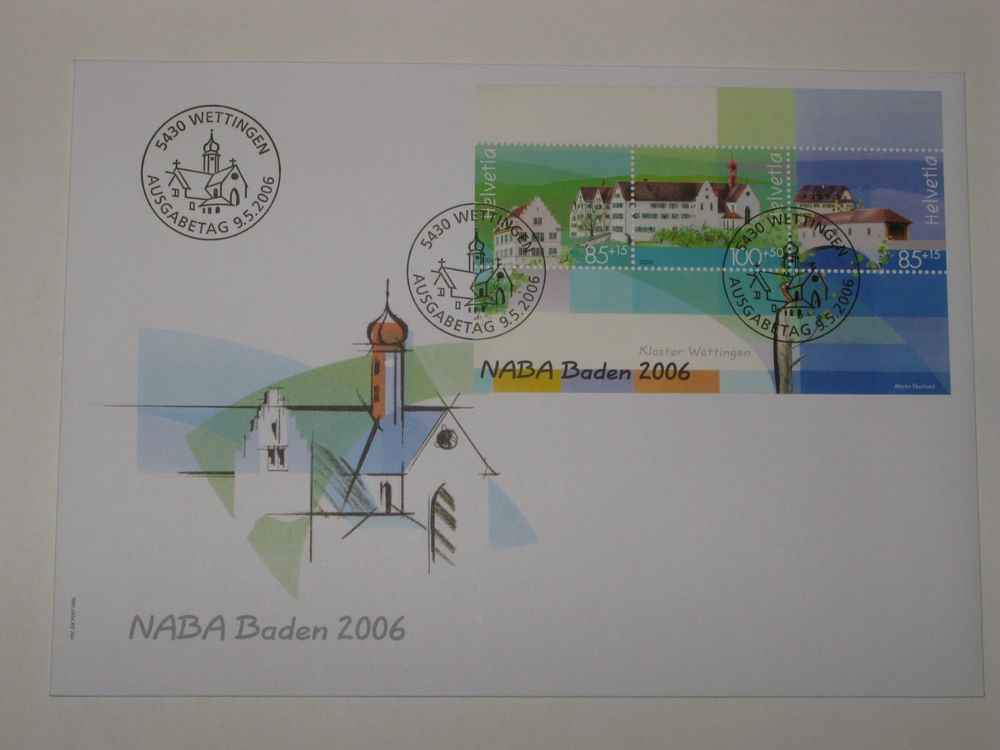 W93 NABA Baden I 2006 FDC 09.05.2006 "Kloster Wettingen" (Gebraucht) in ...