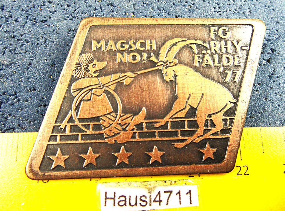 RHEINFELDEN AG FASNACHT PLAKETTE 1977 KUPFRIG MIT NADEL (Gebraucht) in Ettingen für CHF 4.95 ...