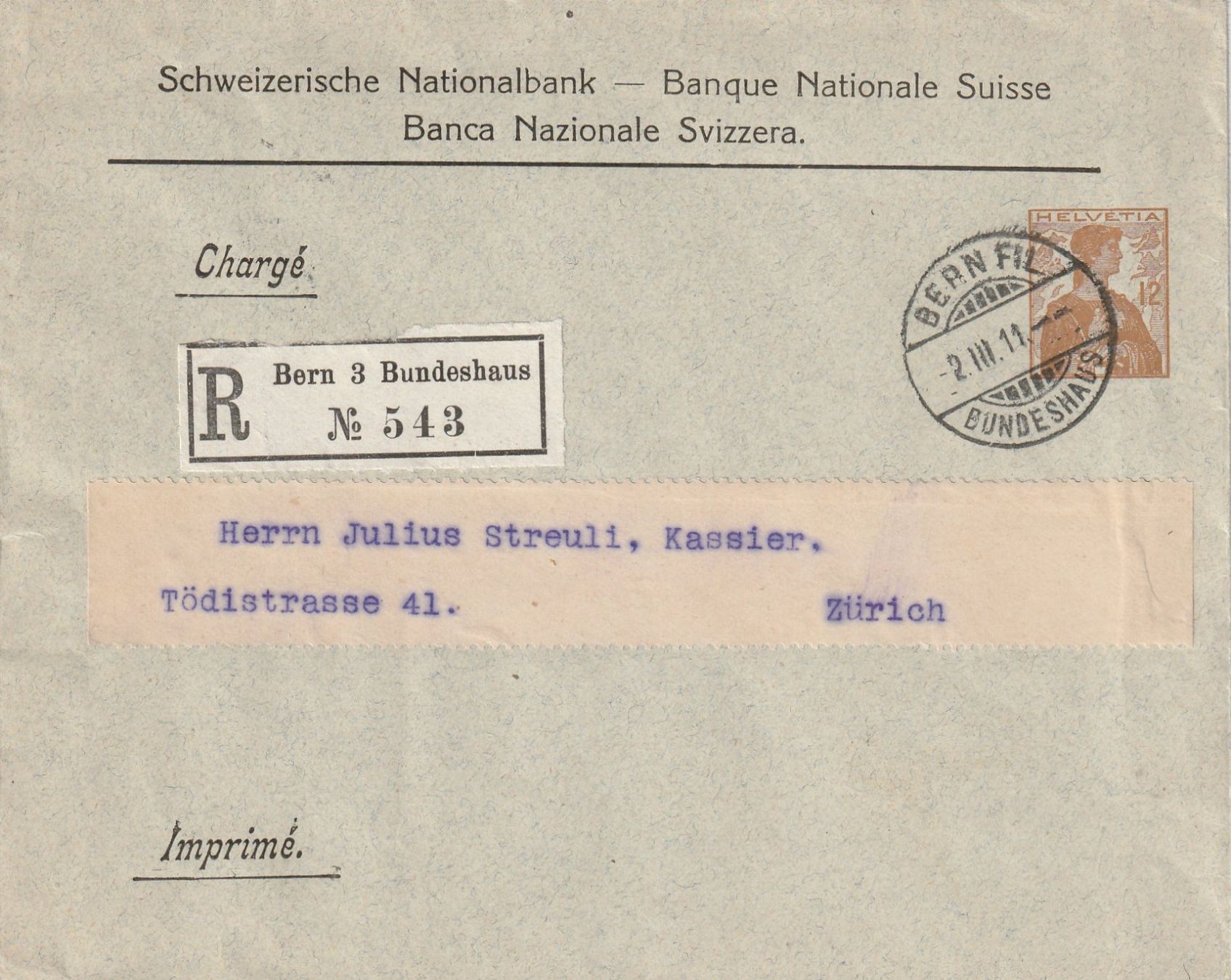 12 Rp. und 25Rp. R-GS-Brief Nationalbank (Gebraucht) in Rorschacherberg für CHF 8 – mit ...