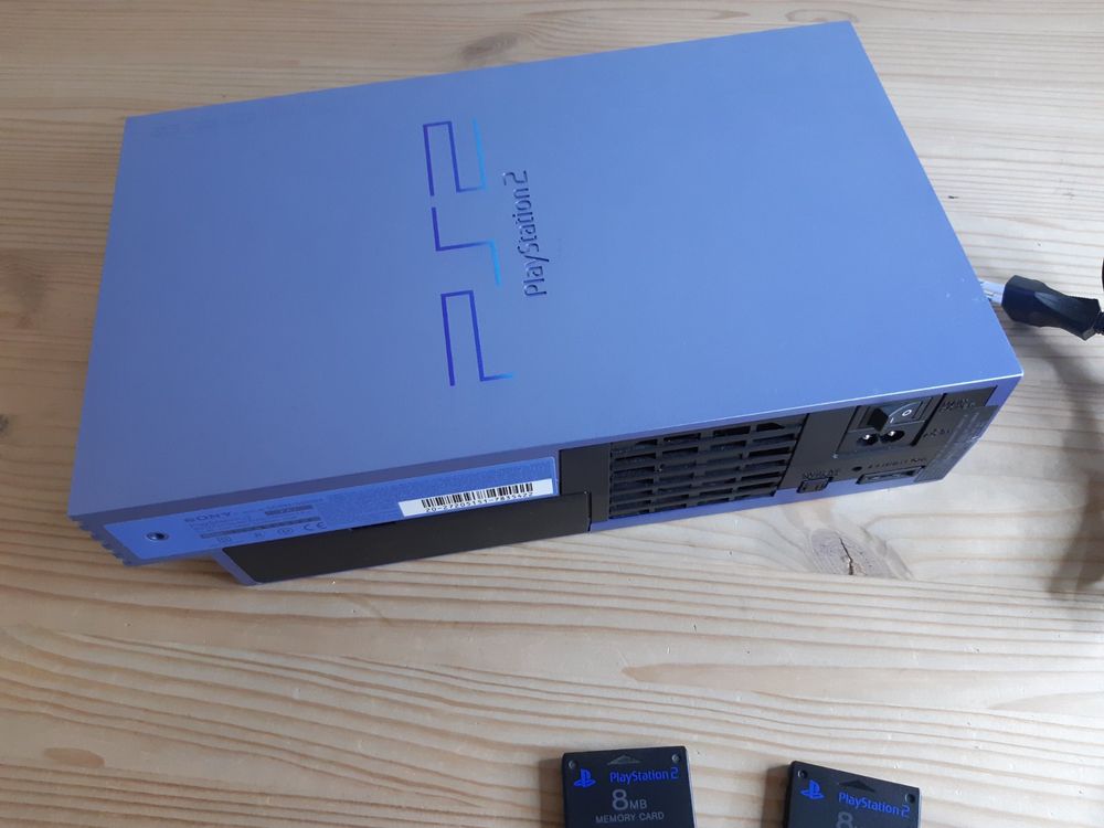 SONY Playstation 2 PS2 Aqua Blue Blau mit Zubehör (Gebraucht) in ...