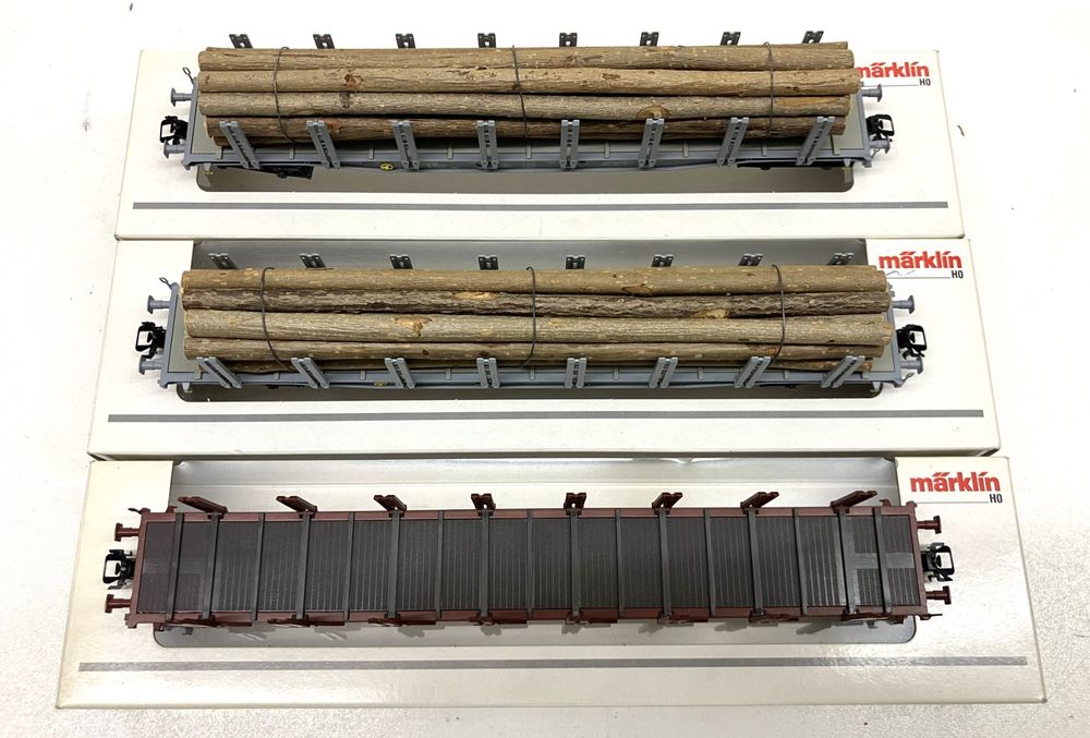 märklin 47149= Set 3 Wagen Snps SBB DB - Echt-Holzbeladung (Neu und ...