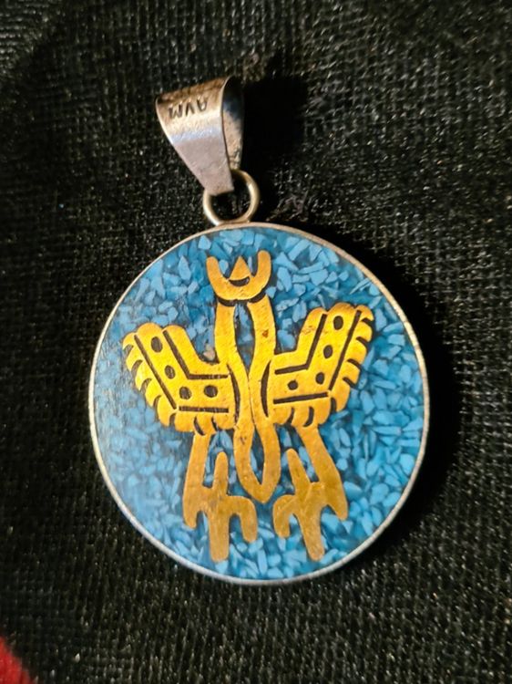 AVM Silber mit Türkis Abalone Anhänger 2-seitig Mexico, 5 cm | Kaufen ...