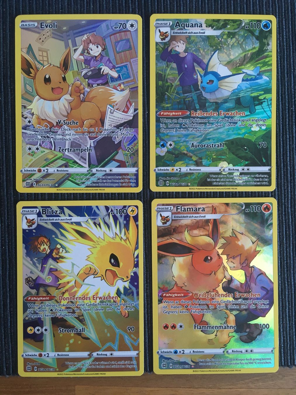 Pokemon Brilliant Stars Aquana Blitza Flamara Evoli CHR TG (Neu (gemäss ...