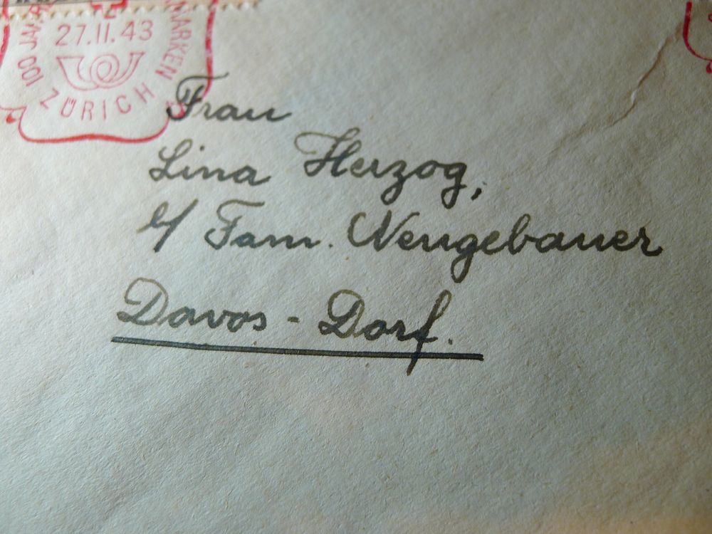 1943, Zweittag-Brief Nr.258 (sDC) mit rarem roten STEMPEL (Gebraucht ...