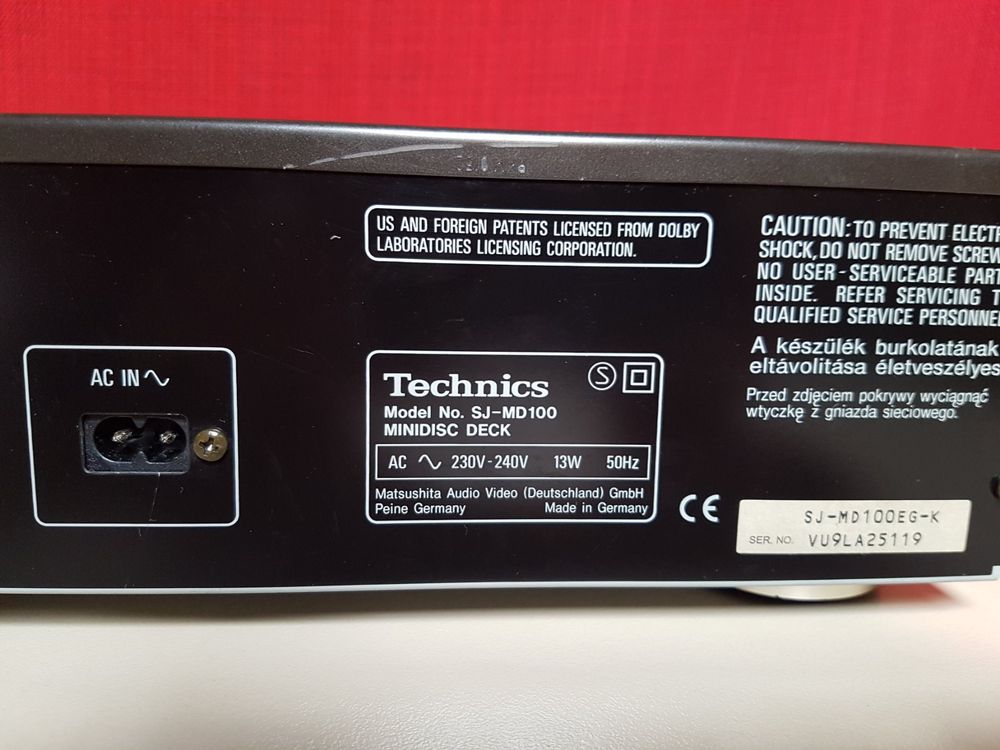 -- TECHNICS-MINIDISC DECK SJ-MD 100 (Gebraucht) in Hünenberg für CHF ...