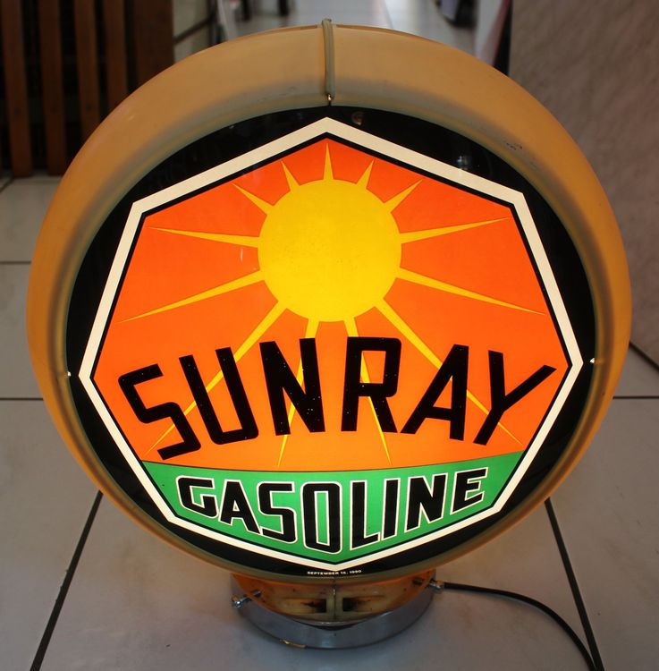 SUNRAY Gasoline Tanksäule Globe USA 1990 (Gebraucht) in Lüchingen für ...