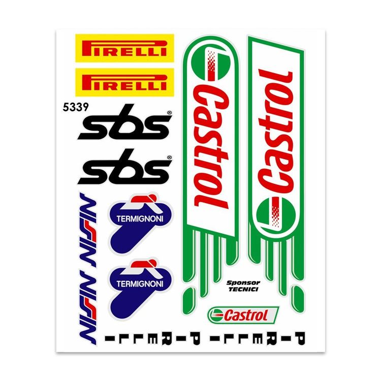Sponsoren Sticker Castrol Pirelli SBS Termignoni Nissin (Neu und ...