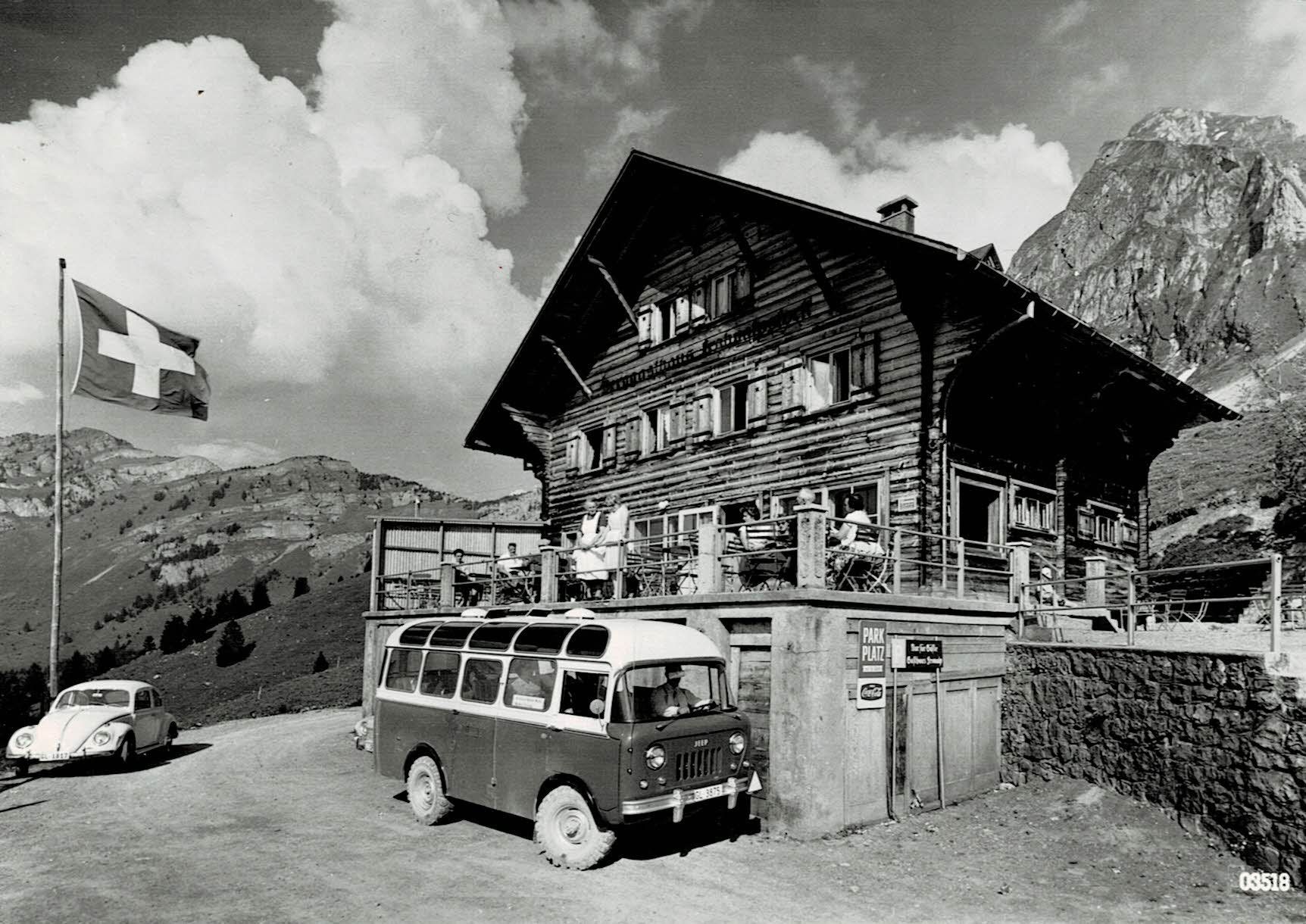 Berggasthaus Fronalpstock ob MOLLIS mit Jeep GL3875 gel.1966 (Gebraucht ...