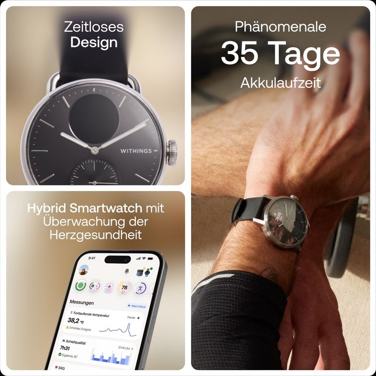 WITHINGS ScanWatch 2, 38 mm, Schwarz (Neu und originalverpackt) in ...