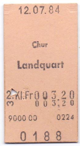 Billette Chur - Landquart (Gebraucht) in Langenthal für CHF 3.9 – mit ...