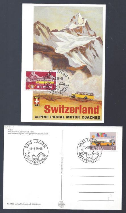 Alpine postal motor coaches mit K-Stempel LUZERN (Neu (gemäss ...