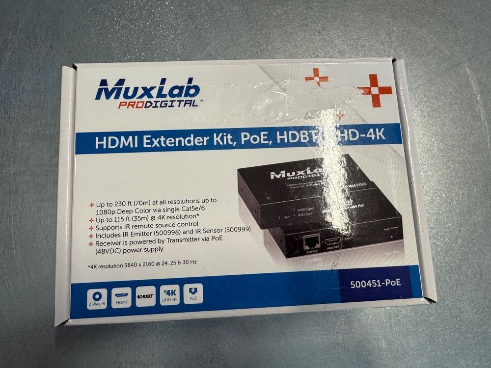 MuxLab HDMI Extender Kit, UHD-4K, PoE, HDBT (Neu (gemäss Beschreibung ...