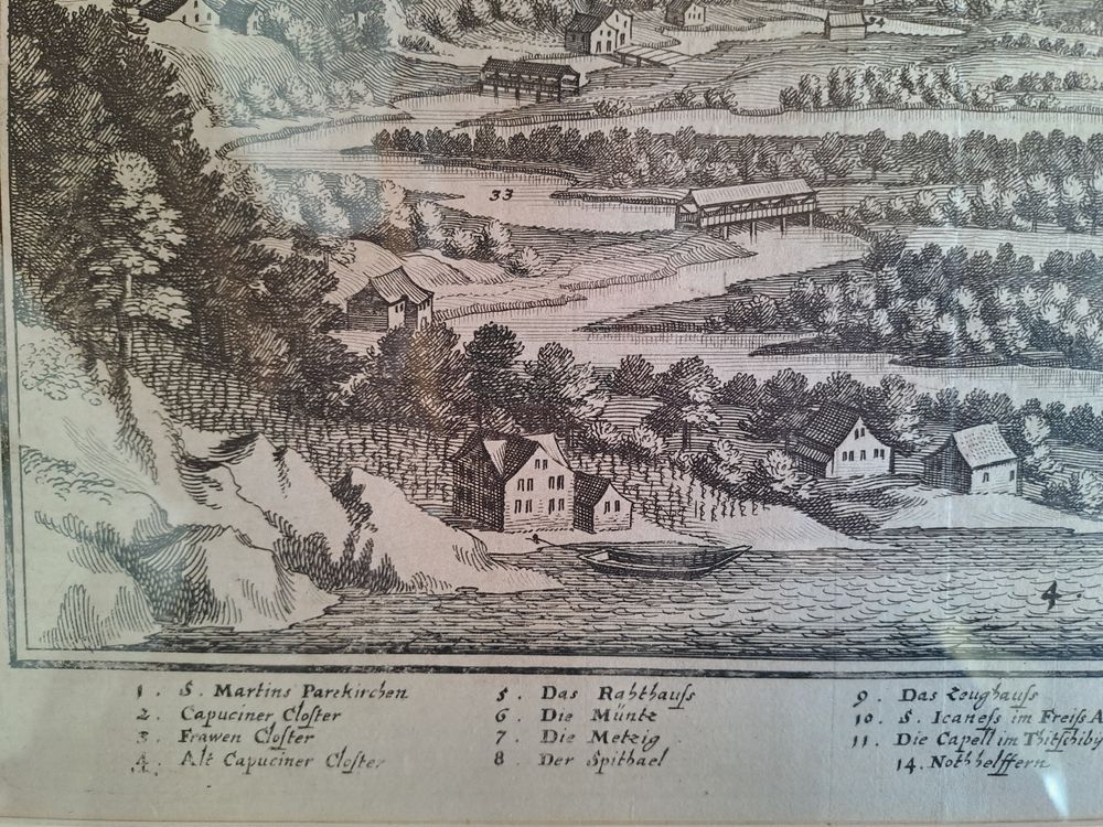 1642 PROSPECT DES HAUBT FLECKENS Schwyz Merian/Aus der Zeit! | Comprare ...