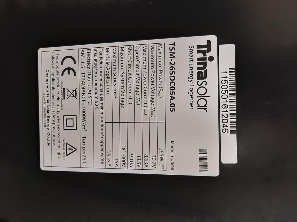Solarmodul Trina Solar 265W Fullblack Occ. (Gebraucht) in Adligenswil ...