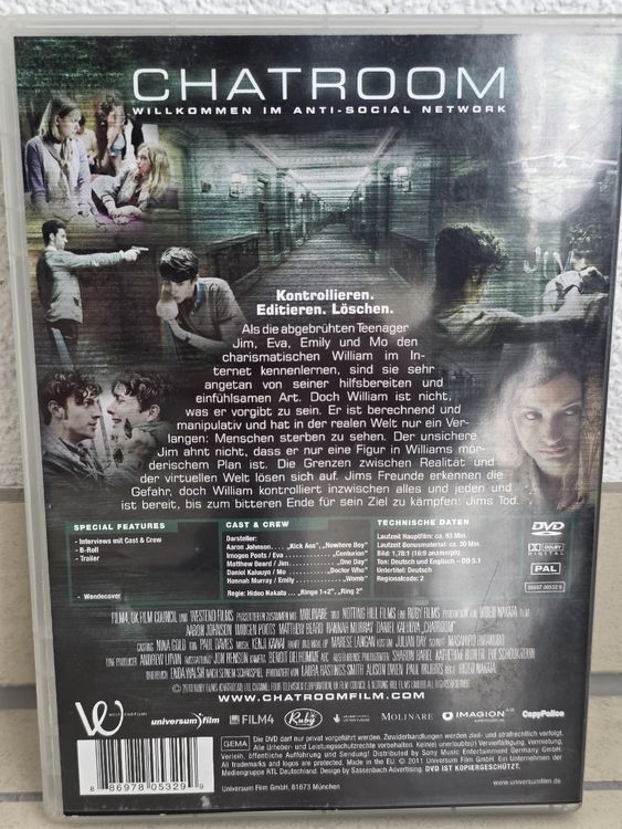 Chatroom DVD - Top Zustand - Horror Thriller Aaron Johnson (Gebraucht ...