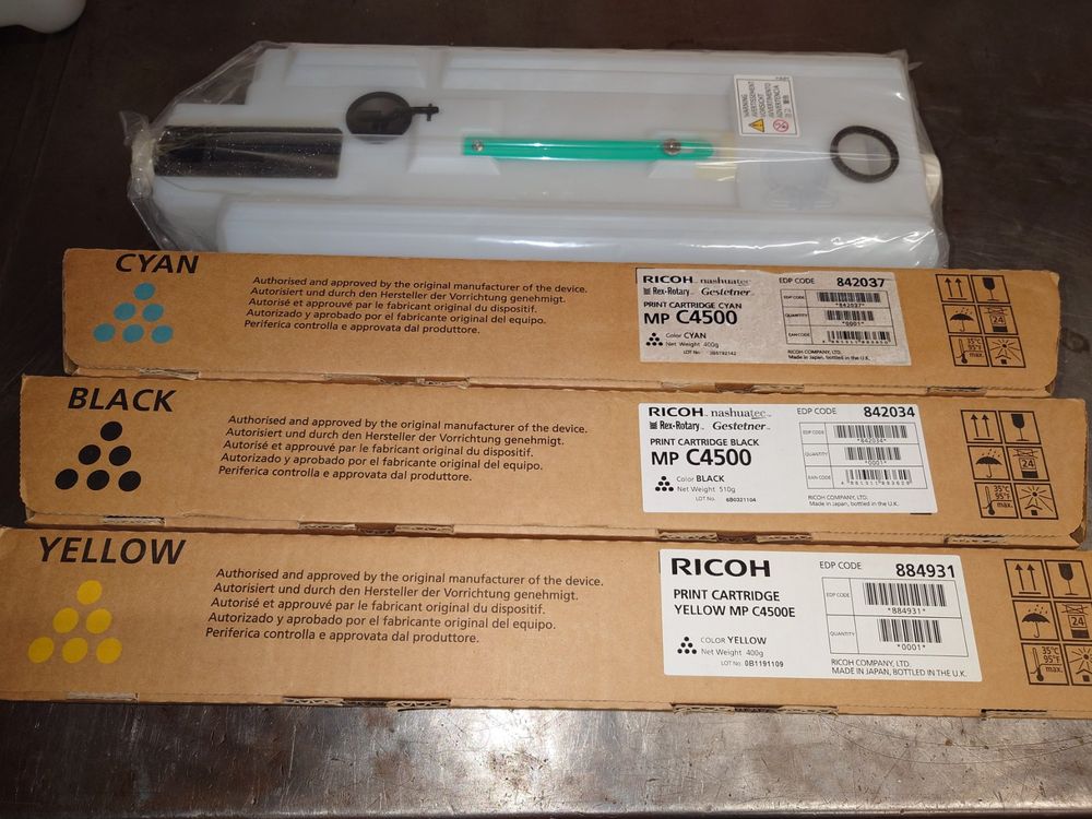 RICOH Toner MP C4500 Cyan, Black und Yellow | Kaufen auf Ricardo
