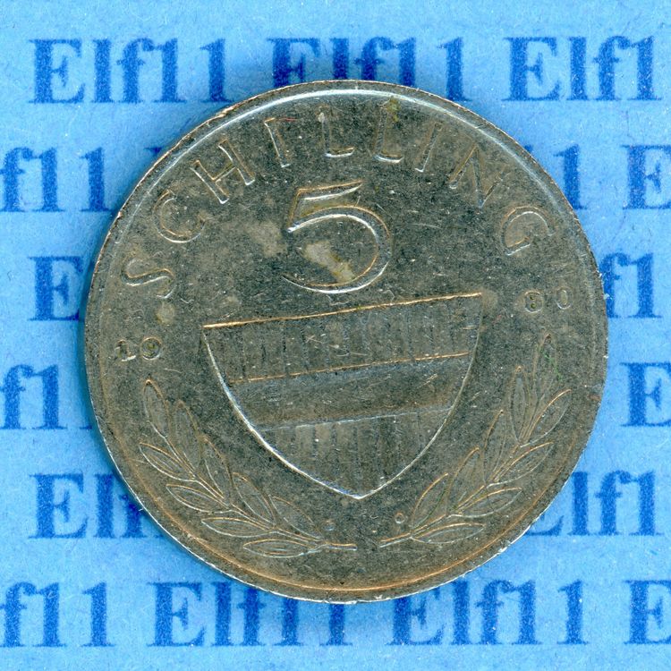 ATS___5.00 1980 -vz 5 Schilling (Gebraucht) in Widnau für CHF 2 – mit Lieferung auf Ricardo kaufen