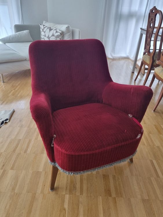 Mid Century Sessel in rot (Gebraucht) in für CHF 1 – nur Abholung auf ...
