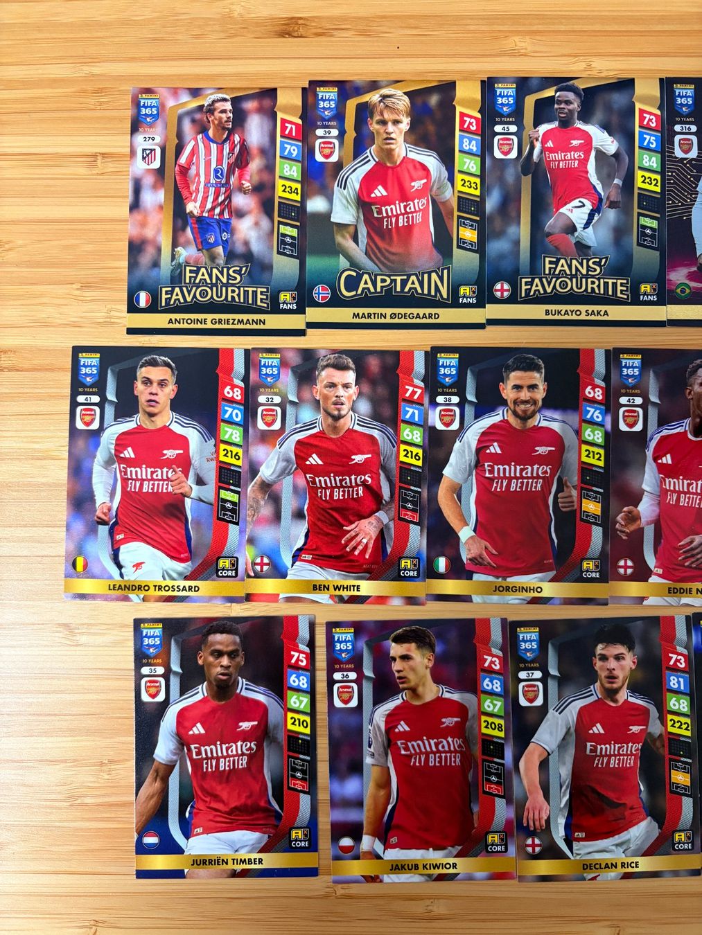 Arsenal x19 Cards Set Panini FIFA 365 Adrenalyn XL 2025 (Neu (gemäss ...