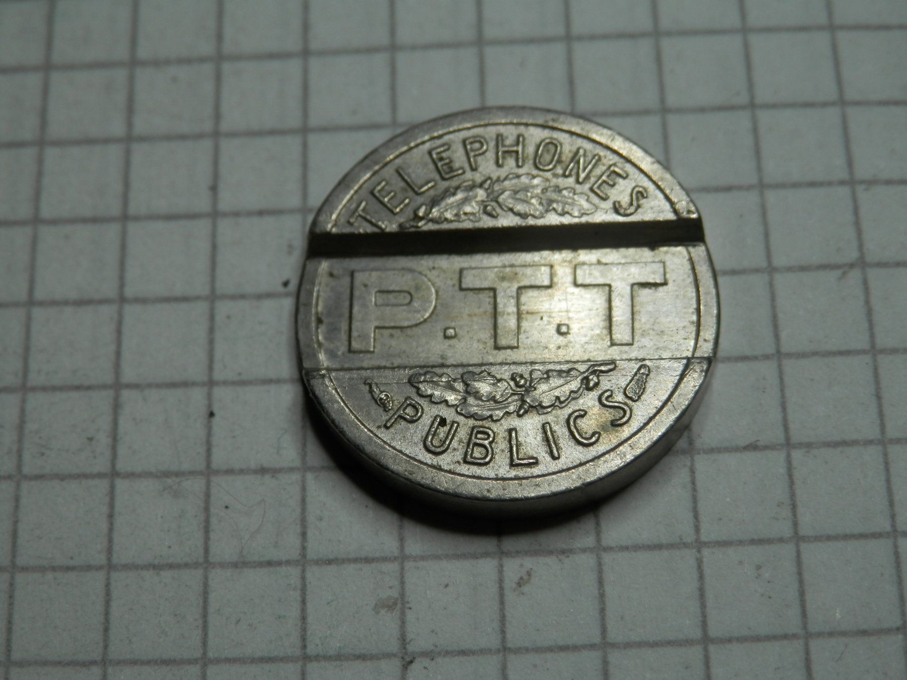 1937 FRANCE PTT FRENCH PUBLIC TELEPHONE OLD PHONE TOKEN COIN (Gebraucht ...