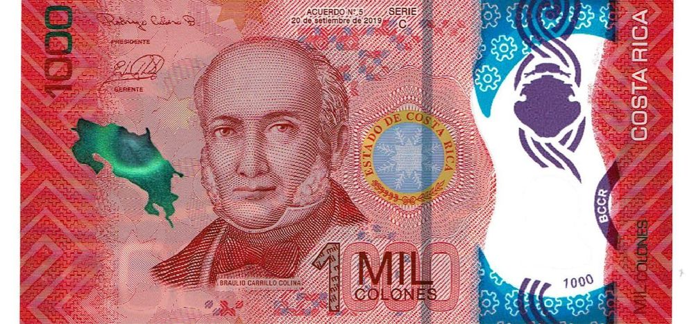 Costa Rica 1 Mil Colones UNZ 2019 Serie C (Neu (gemäss Beschreibung ...