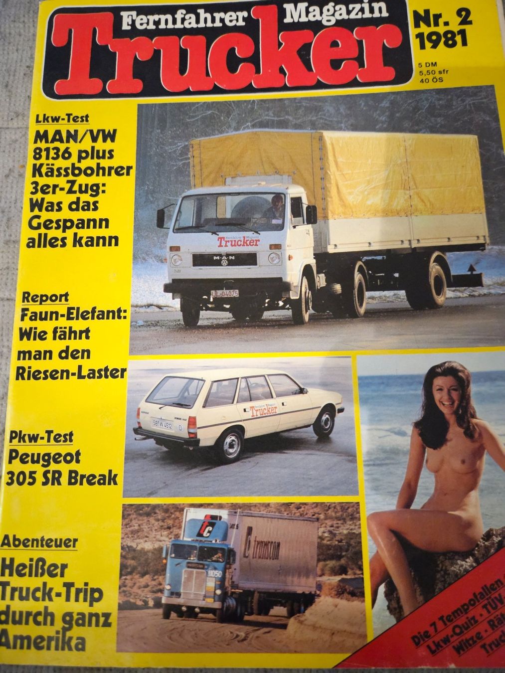 Trucker 2/81 MAN 8.136 FAUN SLT 50/2 Elefant Peugeot 305 xb (Gebraucht ...