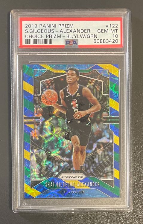 NBA Shai SGA 2019 Prizm Blue Yellow Green Card PSA 10 (Neu (gemäss ...