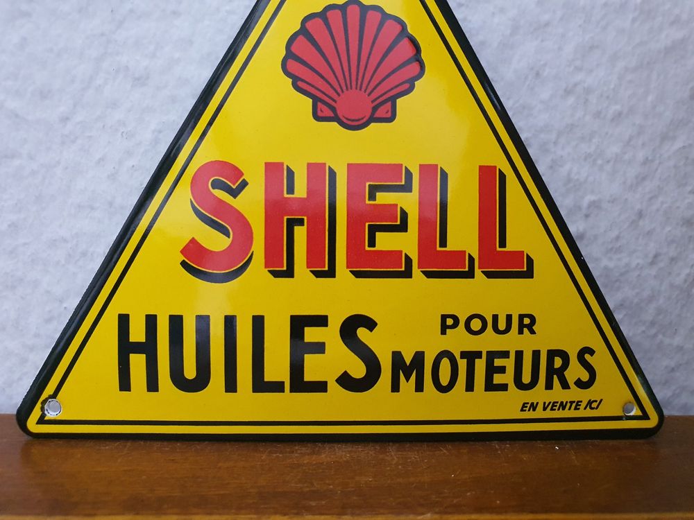 Emailschild SHELL Huiles France Emaille Schild Reklame Retro (Neu ...