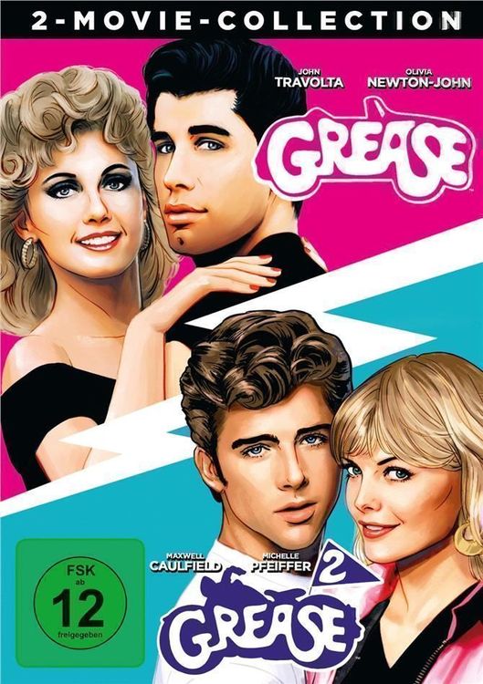 Grease 1&2 (1978/82) Travolta/Newton-John/Pfeiffer/2-DVDs (Neu (gemäss ...