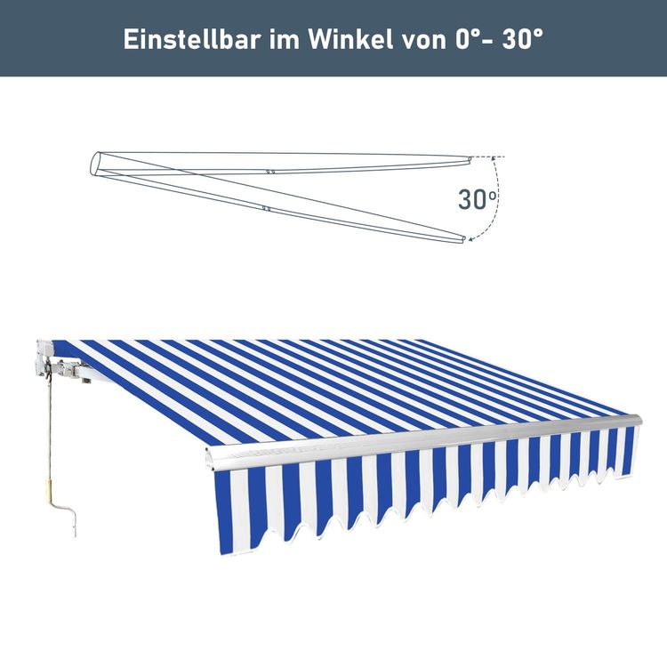 Gelenkarmmarkise mit manueller Kurbel 300x250cm Grau (Neu und ...