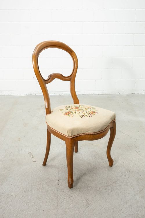 Louis-Philippe Stuhl mit floraler Gobelin Sitzfläche (Gebraucht) in ...