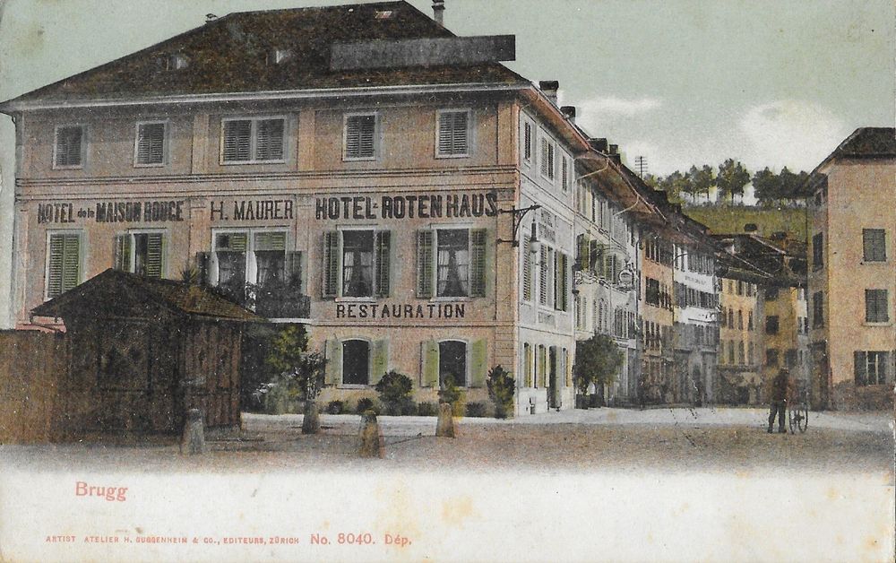 Karte Brugg Hotel zum Rotenhaus 1909 (Gebraucht) in Zürich für CHF 3 – mit Lieferung auf Ricardo ...