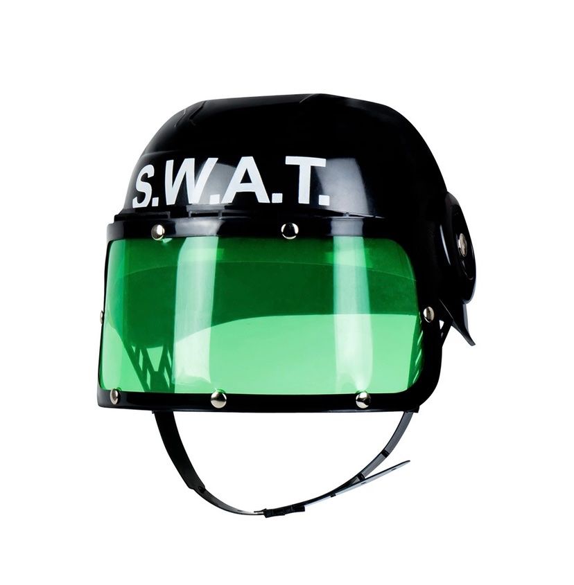 SWAT Helm, Schwarz, neuwertig für Fasnacht oder Karneval (Neu (gemäss ...