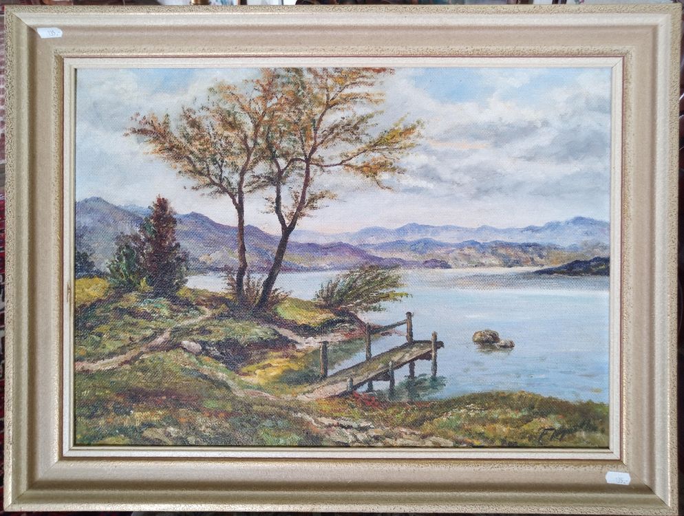 Schönes Gemälde Landschaft See Ufer Steg (Gebraucht) in Zofingen für ...