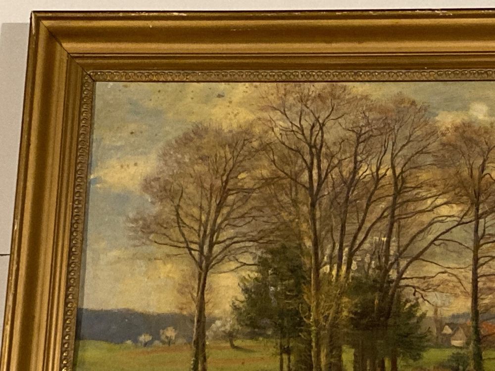 Jakob Herzog (1867-1959) Landschaftsgemälde mit Dorf, Bäume (Gebraucht) in Hirzel für CHF 200 ...