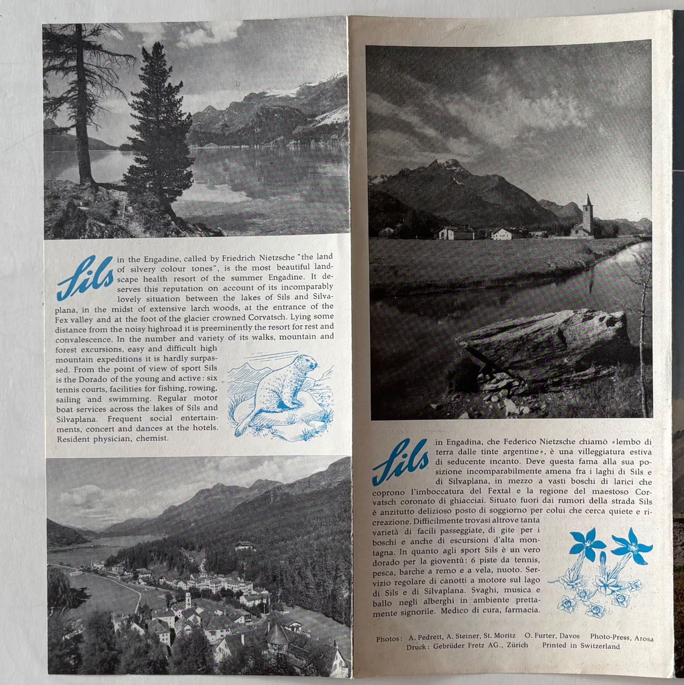 Vintage Tourismus Prospekt, Sils im Engadin, Albert Steiner (Gebraucht ...