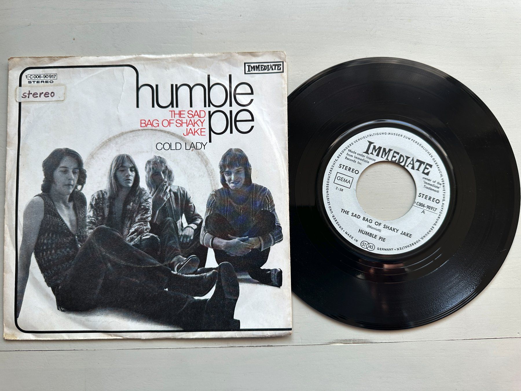 HUMBLE PIE tolle Single The sad bag MARRIOTT FRAMPTON PETE (Gebraucht ...