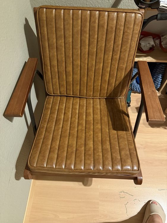 Vintage Sessel, Echtleder Braun, 70er Jahre Design 🛋️ (51) (Gebraucht ...
