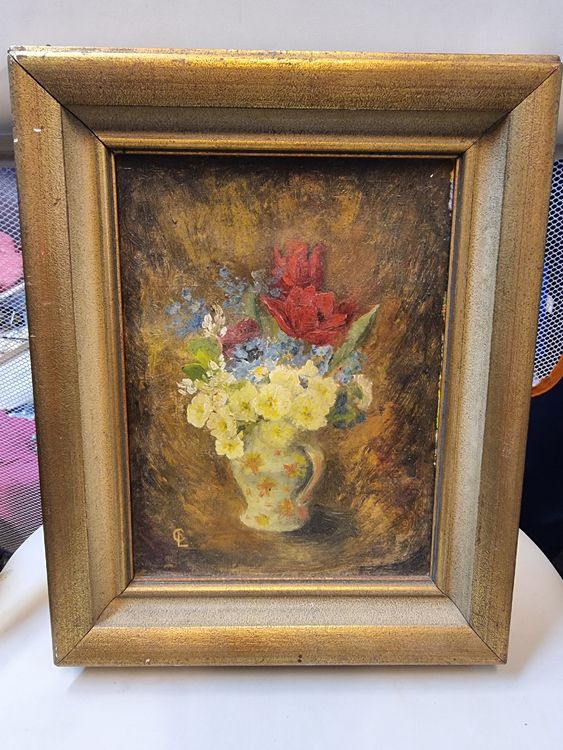 Blumen-Stilleben, Ölgemälde, gerahmt, signiert C.L. (Gebraucht) in Zürich für CHF 10 – mit ...