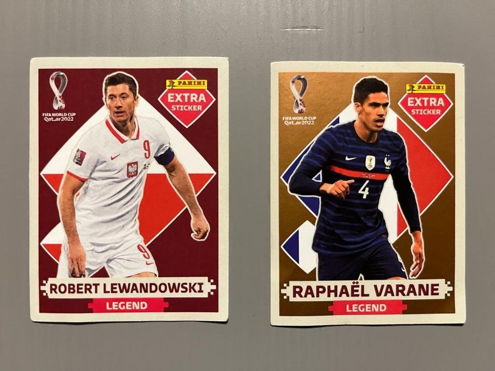 Extra Sticker Robert Lewandowski und Raphaël Varane WM 2022 | Kaufen auf Ricardo