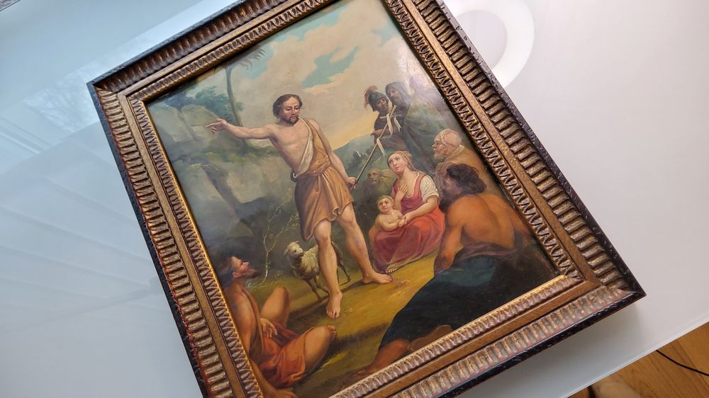 Magnifique très antique tableau/ peinture sur plaque en fer (Gebraucht ...