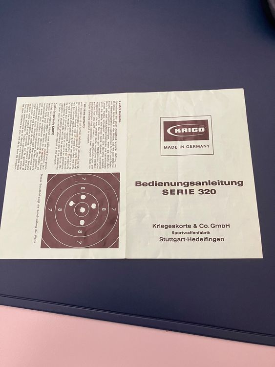Original KRICO 320 Bedienungsanleitung Gewehr Stgw (Gebraucht) in ...