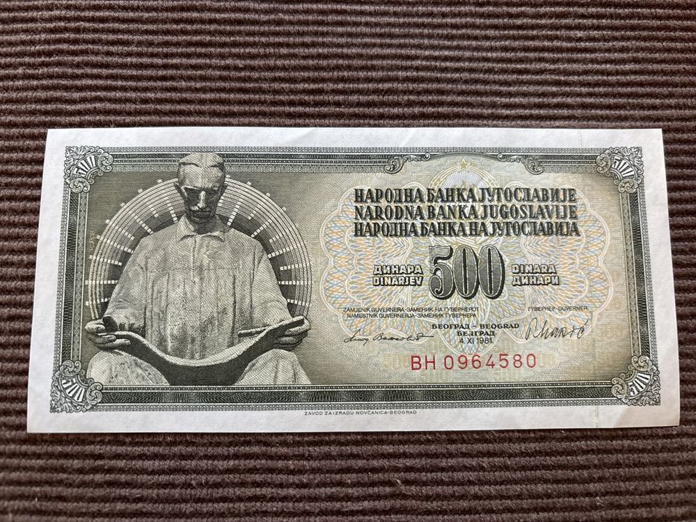 Jugoslawien 500 Dinar 1981 Banknote AU (Gebraucht) in Möhlin für CHF 1 – mit Lieferung auf ...