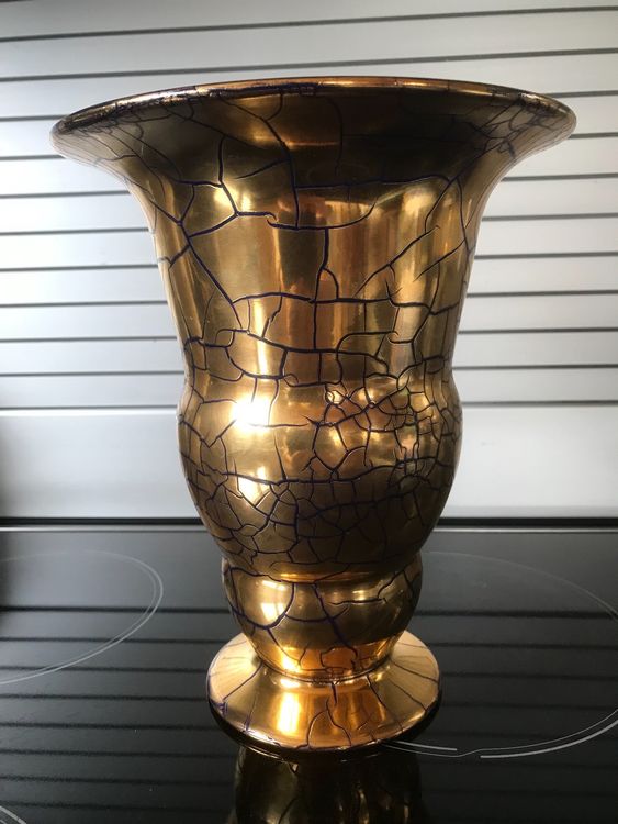Vase de St Prex doré craquelé | Kaufen auf Ricardo