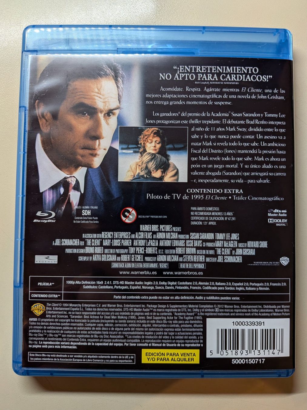 "Der Klient" mit Tommy Lee Jones & Susan Sarandon [Blu-ray] (Gebraucht ...