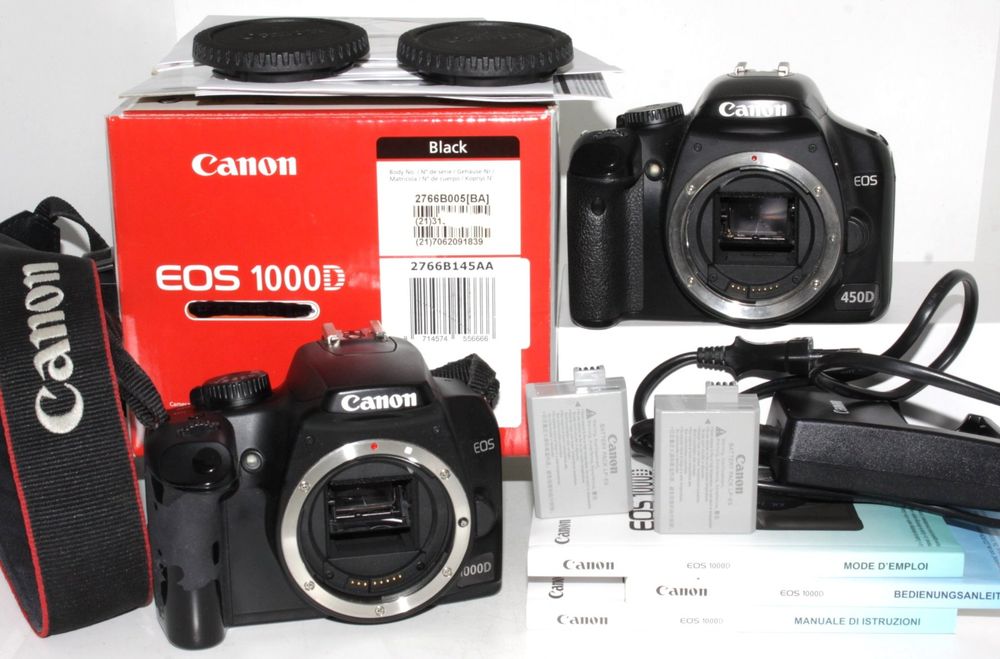 CANON 1000D + CANON 450D + 2 Akku's + 1 Ladegerät + 1 Box (Gebraucht ...
