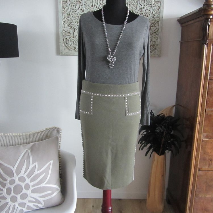 Edel Strick-Rock khaki Nieten L 40 (Neu (gemäss Beschreibung)) in ...