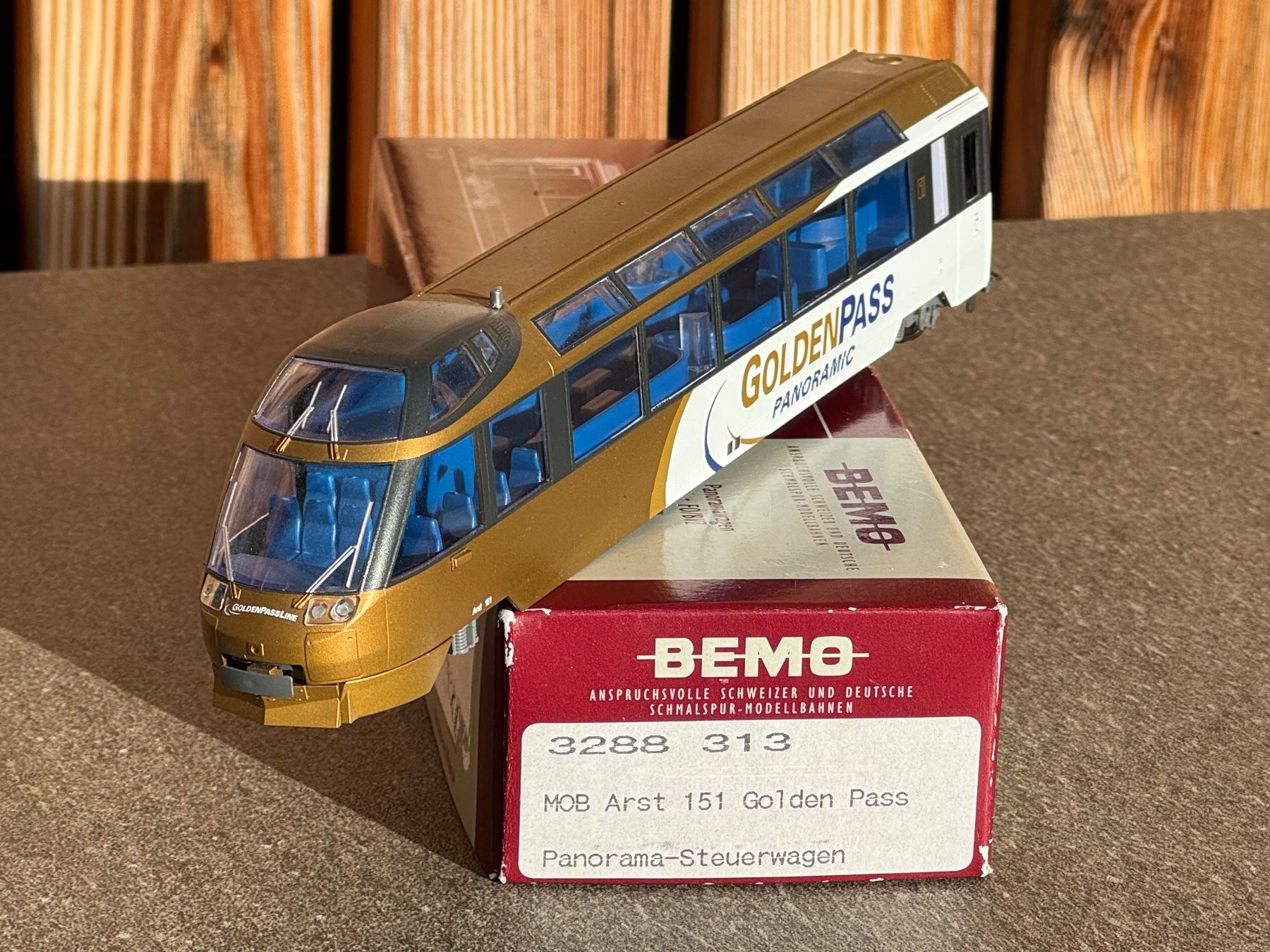 BEMO H0m 3288 313 GOLDEN PASS ARST 151 STEUERWAGEN, MOB (Neu (gemäss ...