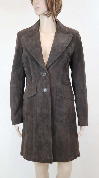 Jessica DamenWildleder Mantel/Leder /neuwertig/d.braun/Gr.34 (Neu ...