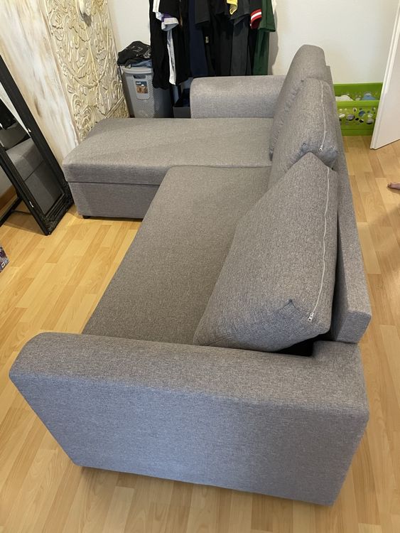Grosses Ecksofa/Bettsofa mit Stauraum, grau, Top Zustand (Gebraucht) in Lyss für CHF 180 – nur ...